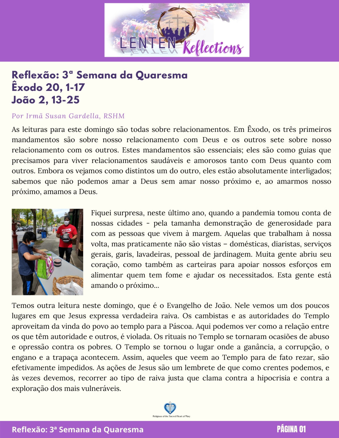 Reflexão: 3ª Semana da Quaresma - Religious of the Sacred Heart of Mary